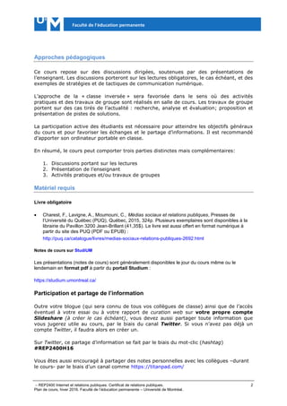 Rep2400 plan cours_h2016 | PDF