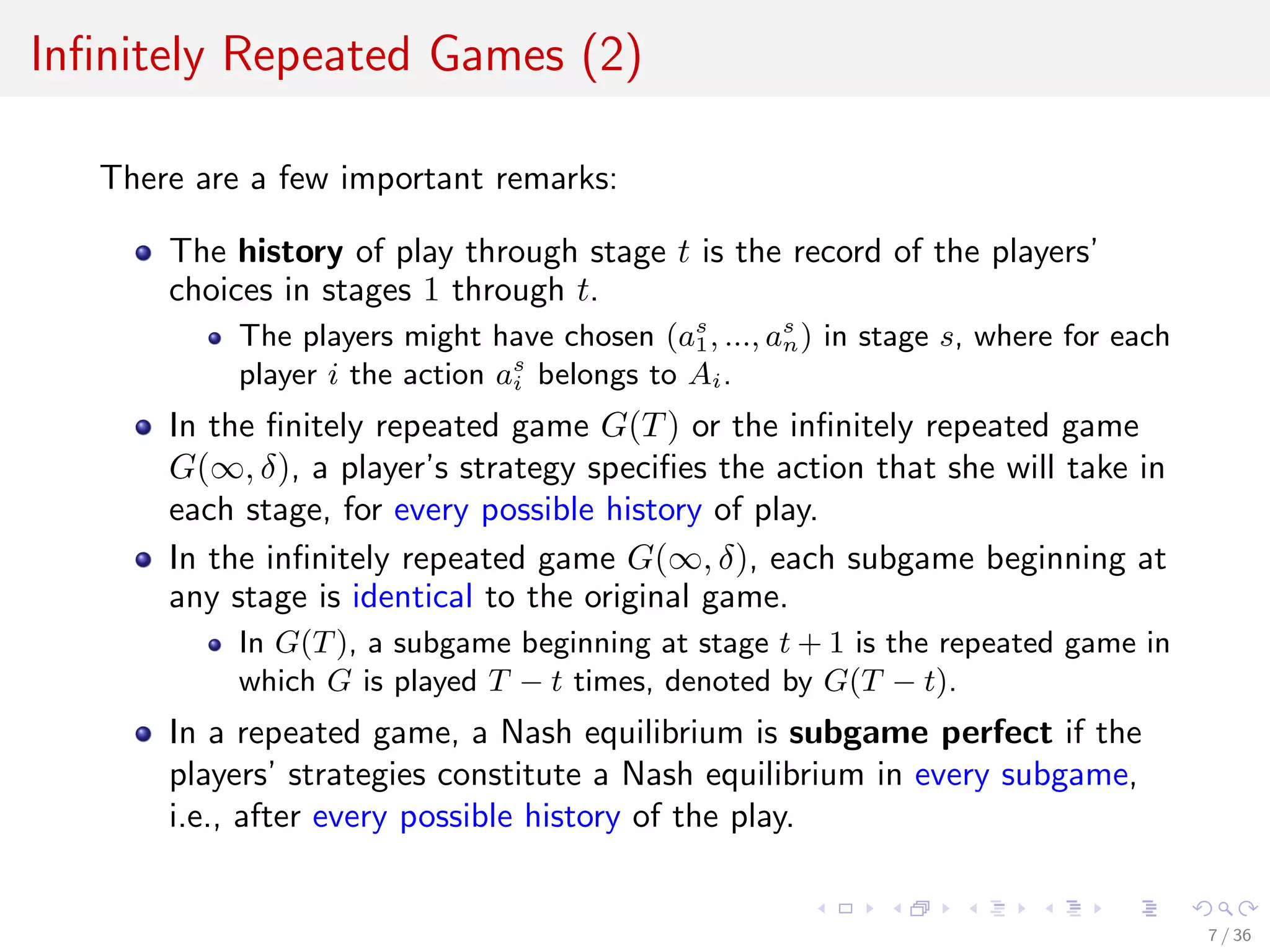Theory of Repeated Games | PDF