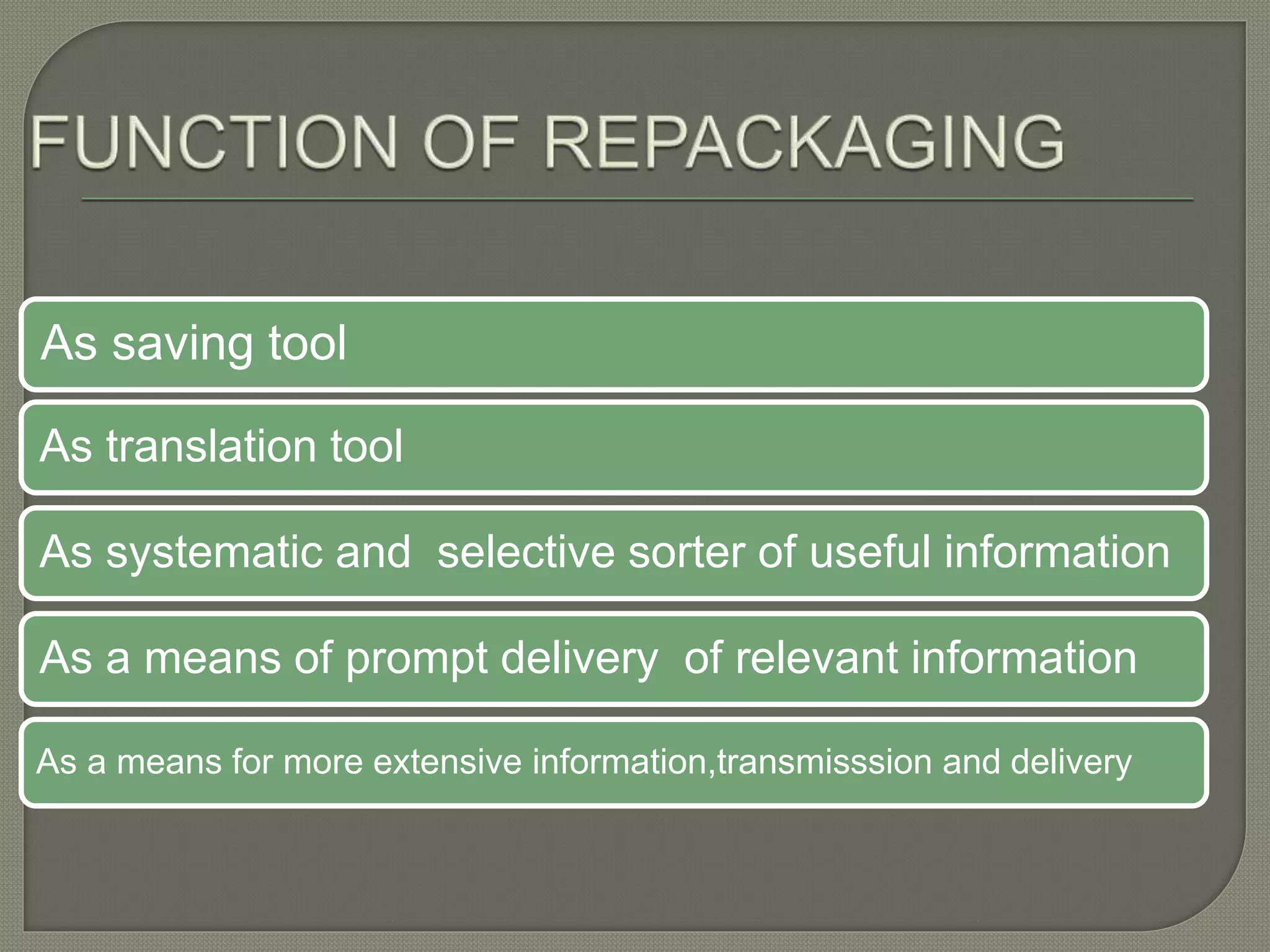 Repacking and relabelling | PPTX