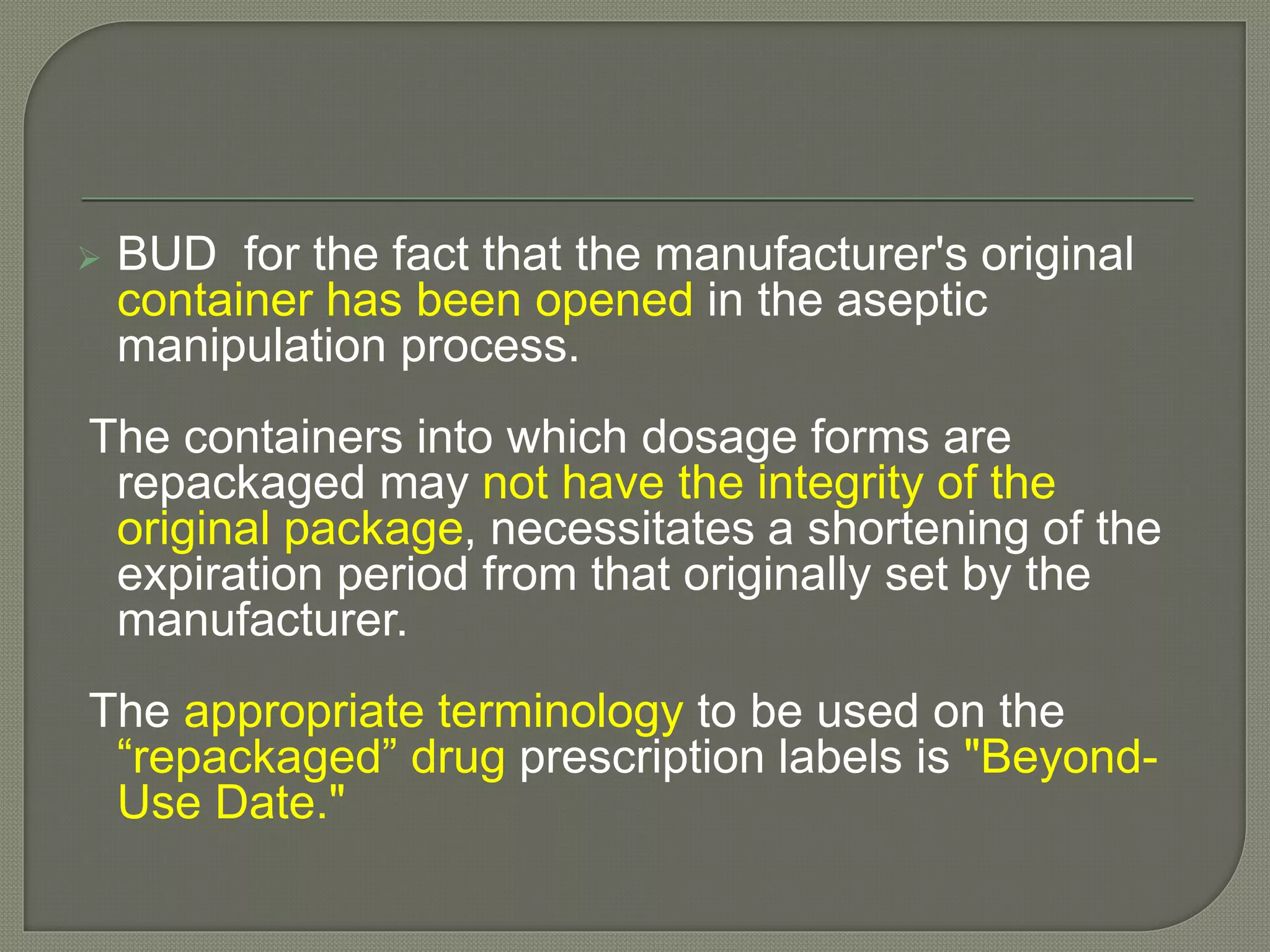 Repacking and relabelling | PPTX