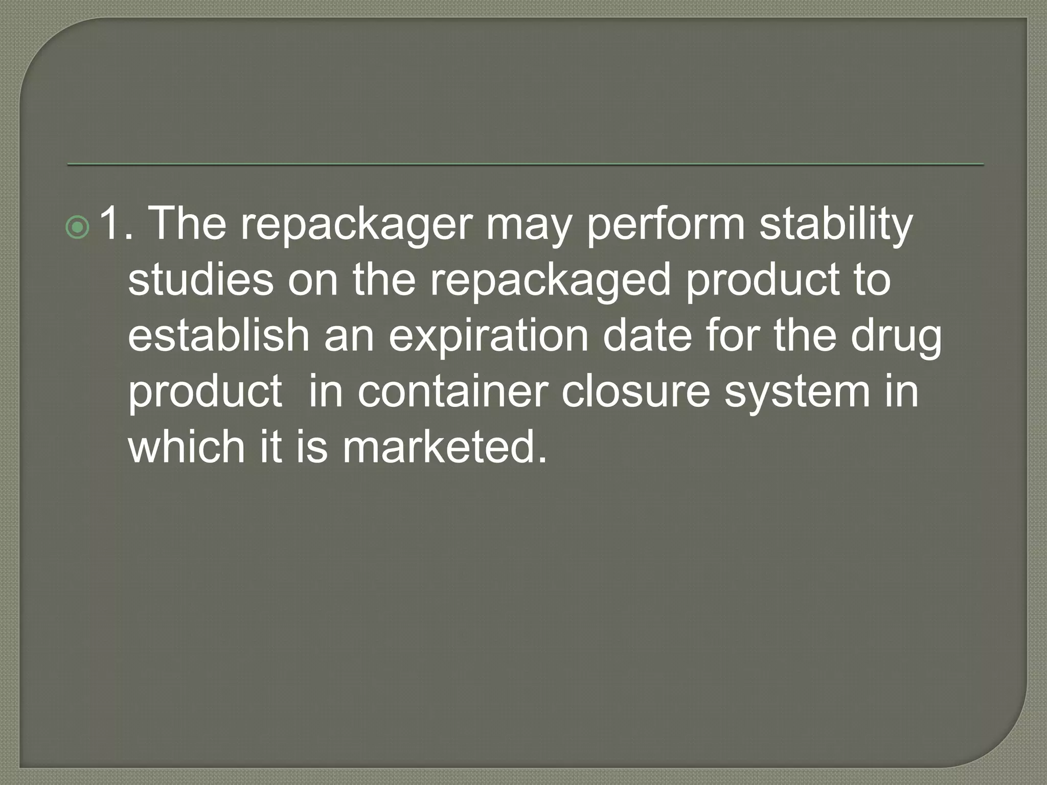 Repacking and relabelling | PPTX
