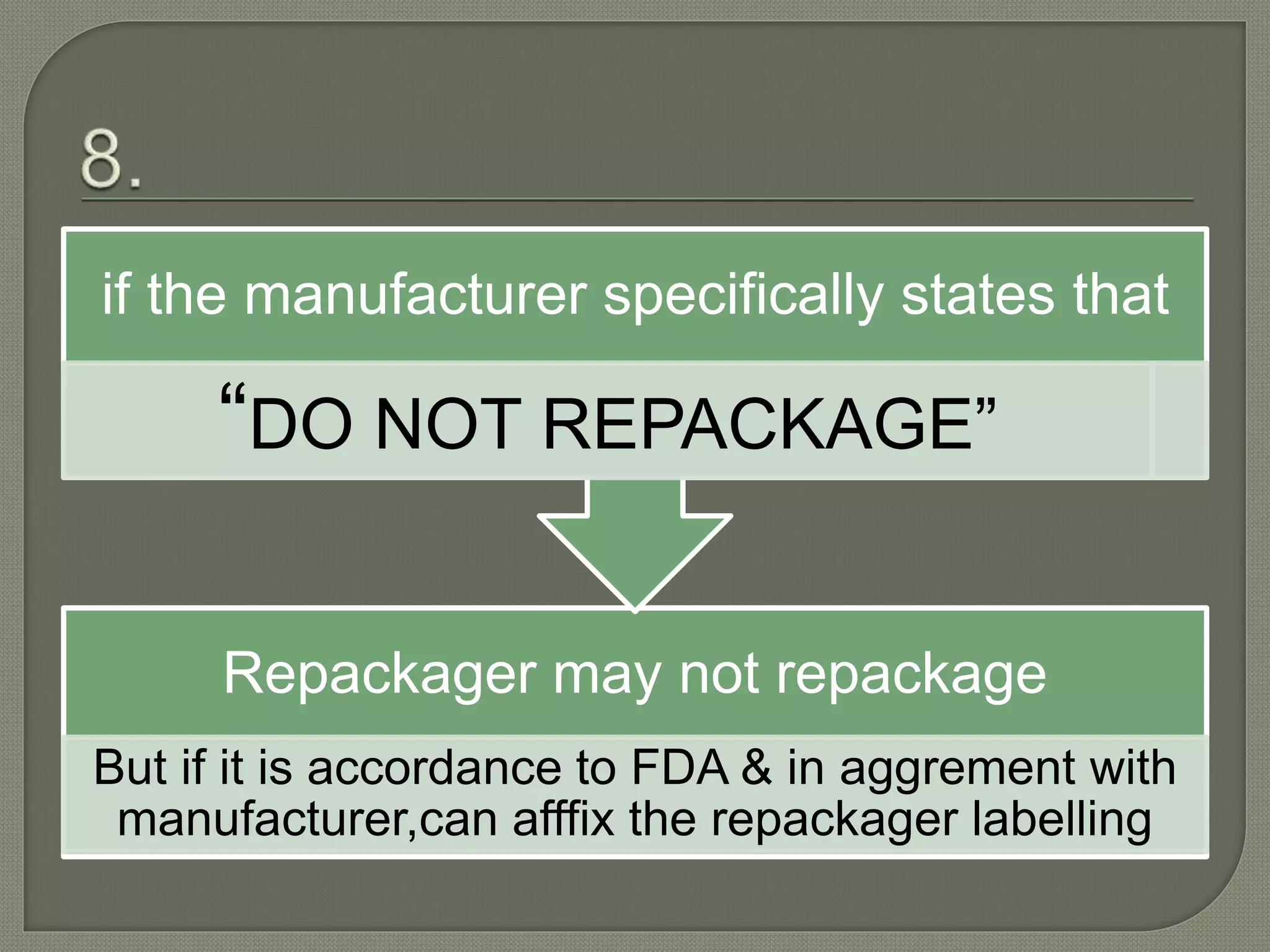 Repacking and relabelling | PPTX | Pharmaceutical Industry | Industries