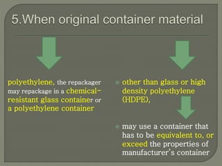 Repacking and relabelling | PPTX