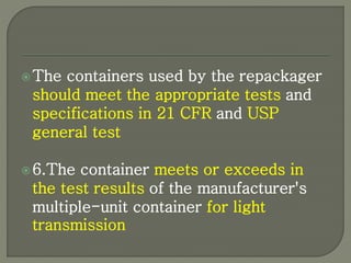 Repacking and relabelling | PPTX