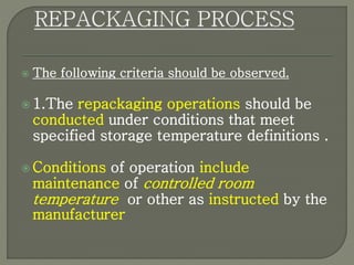 Repacking and relabelling | PPTX