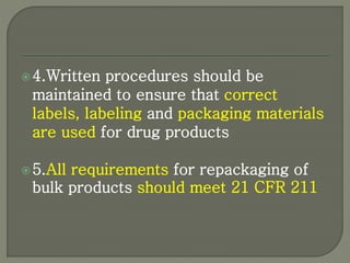 Repacking and relabelling | PPTX