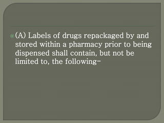 Repacking and relabelling | PPTX