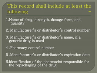 Repacking and relabelling | PPTX