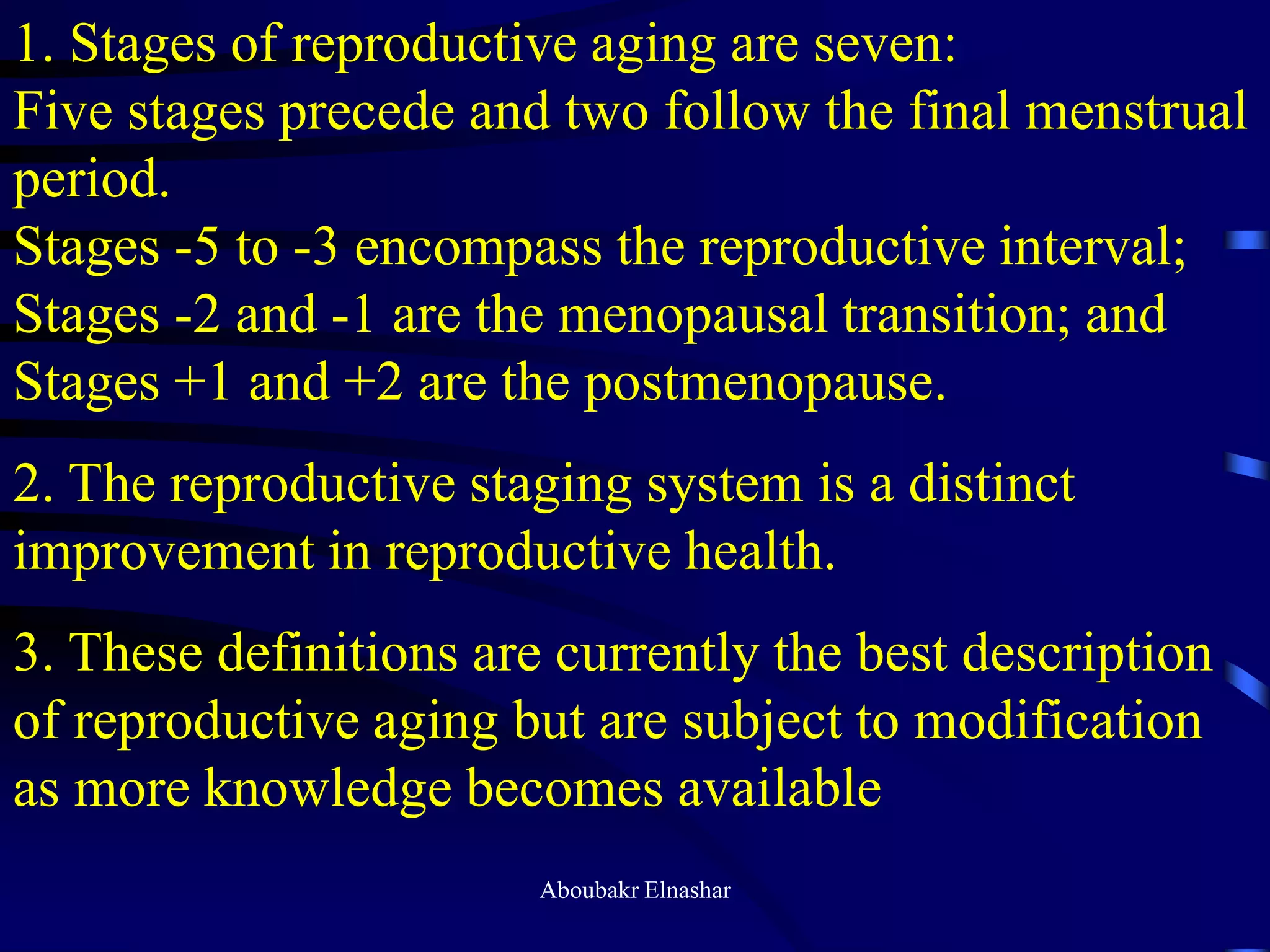 Stages of Reproductive Aging | PDF