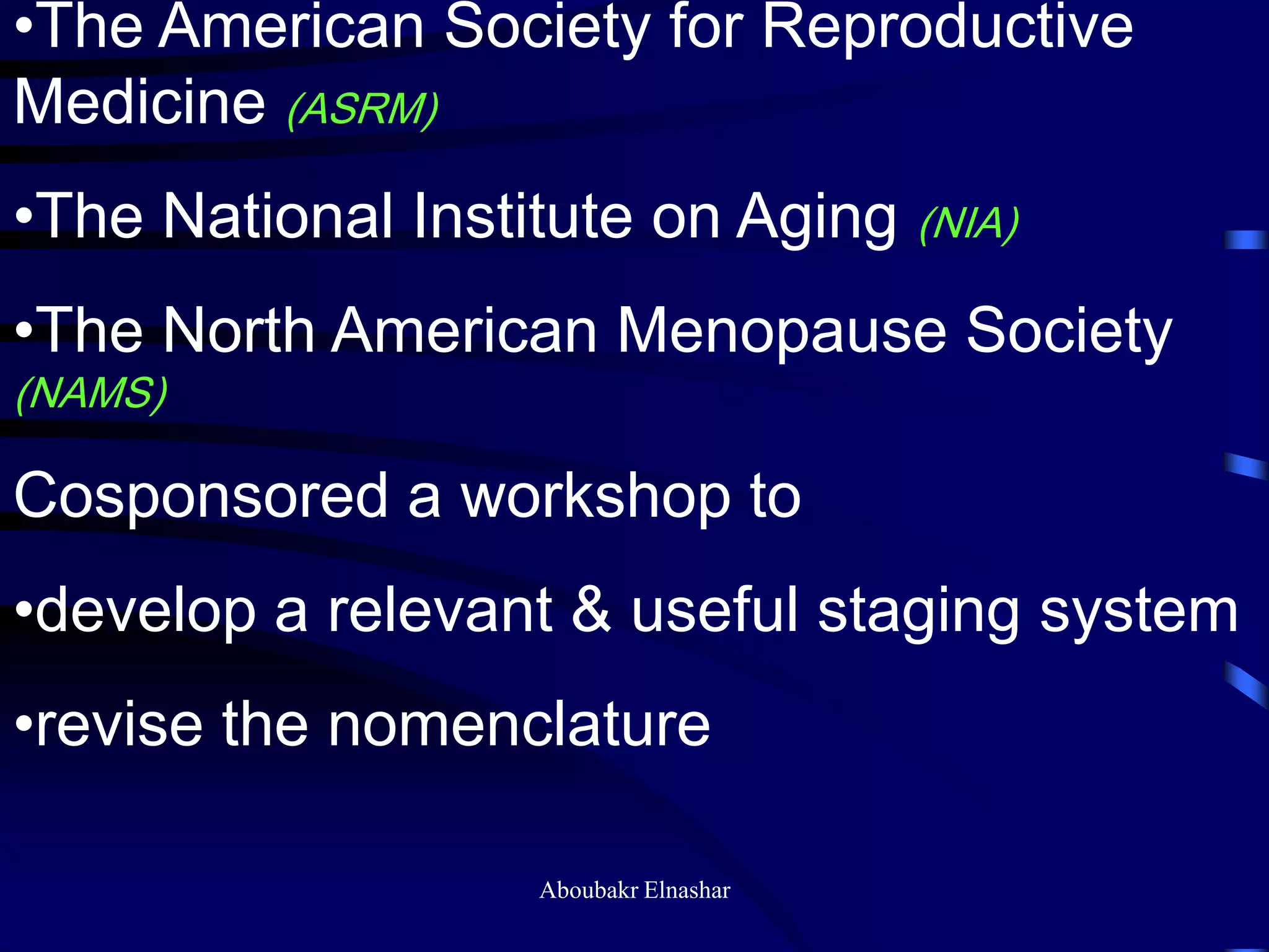 Stages of Reproductive Aging | PDF