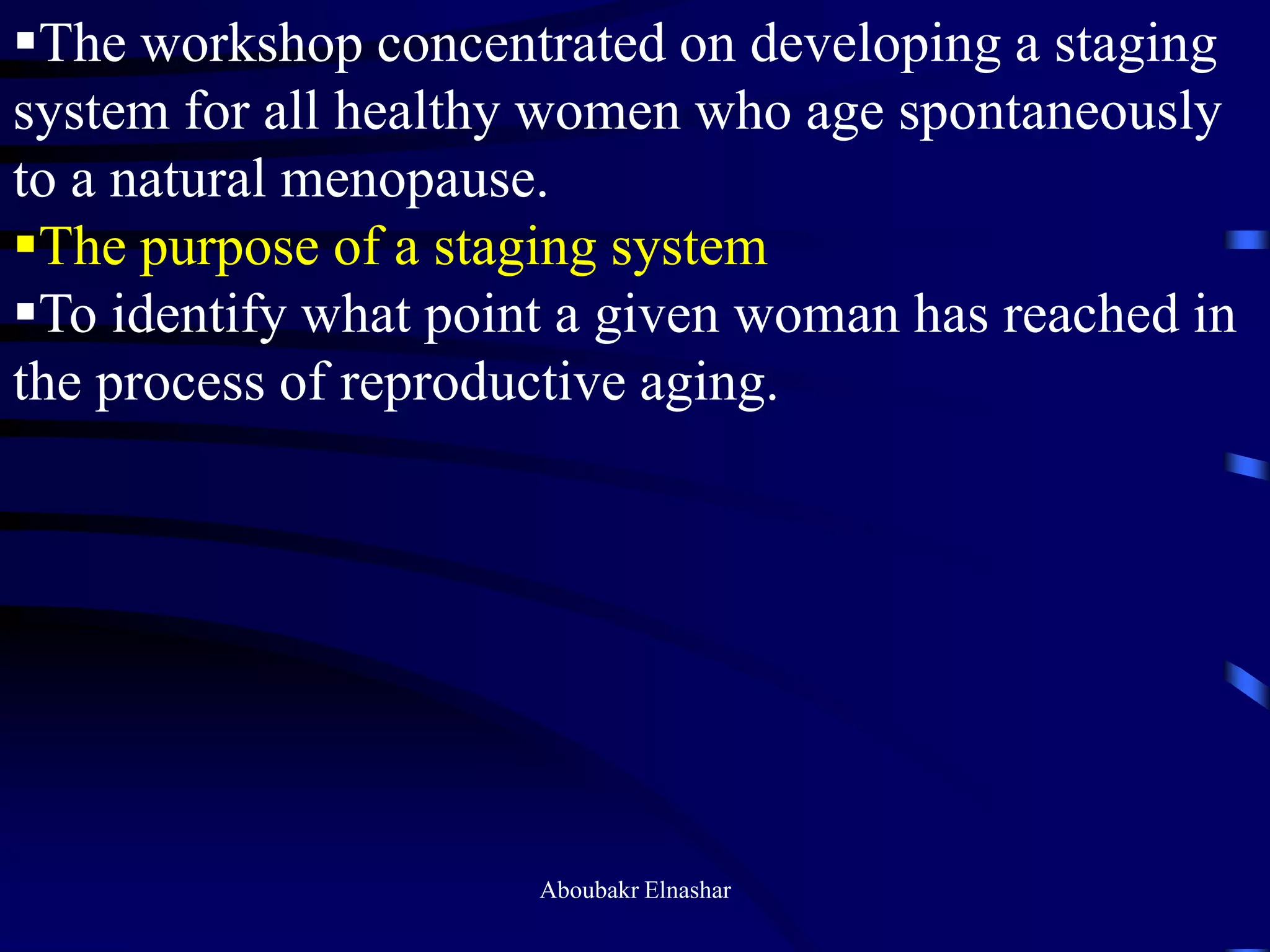 Stages of Reproductive Aging | PDF