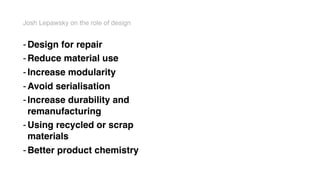 Design for repairability / Green shoots | PPT