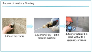 Repair and maintainance of cracks [CIVIL ENGINEERING] | PPTX
