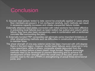 Repair and strengthening of reinforced concrete beam column joints | PPTX