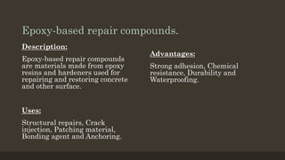 Repair Materials for concrete structures | PPT