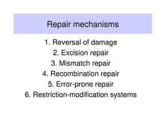 Different types of DNA Repair mechanisms.ppt