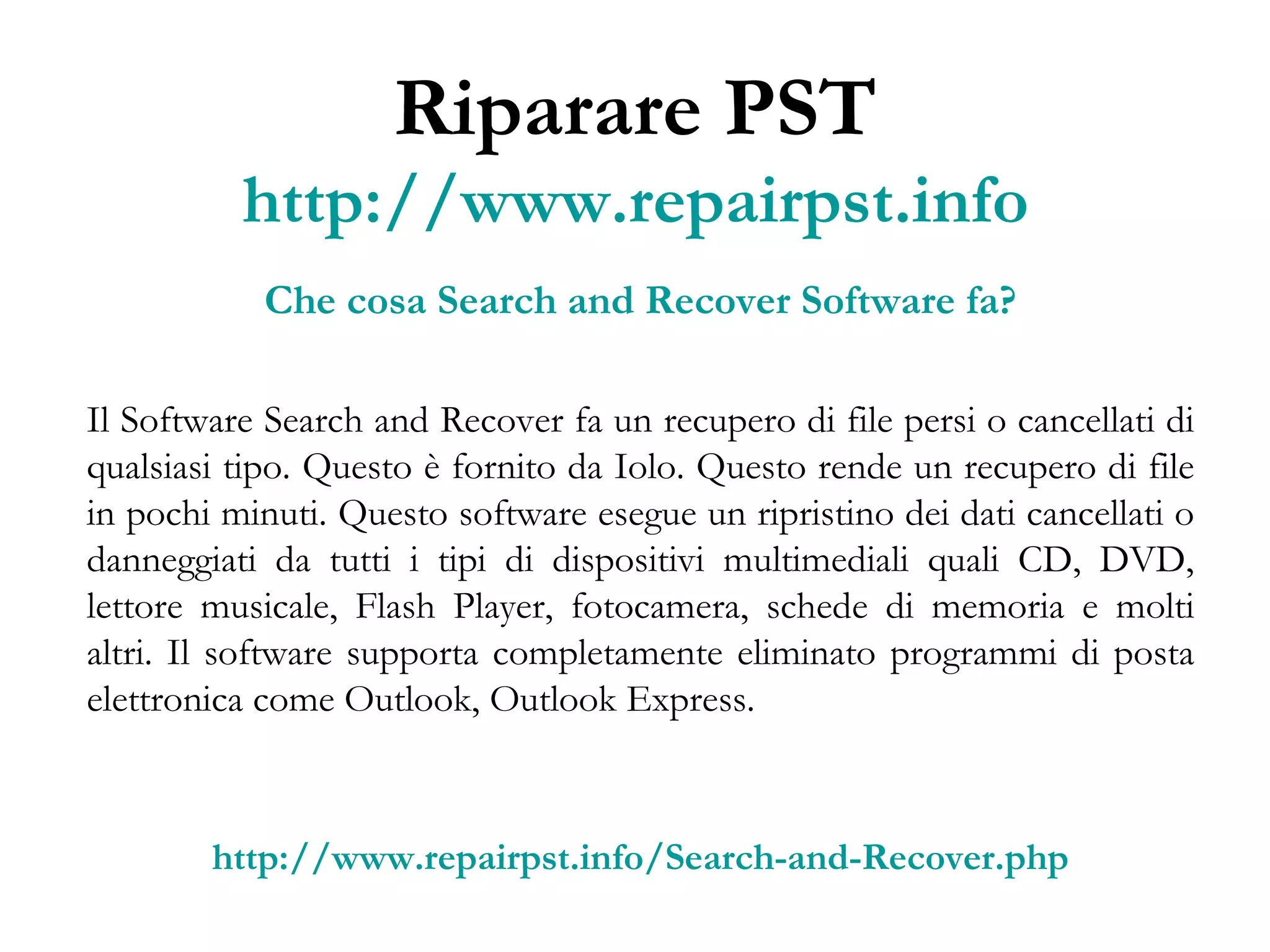 Riparare PST | PPT