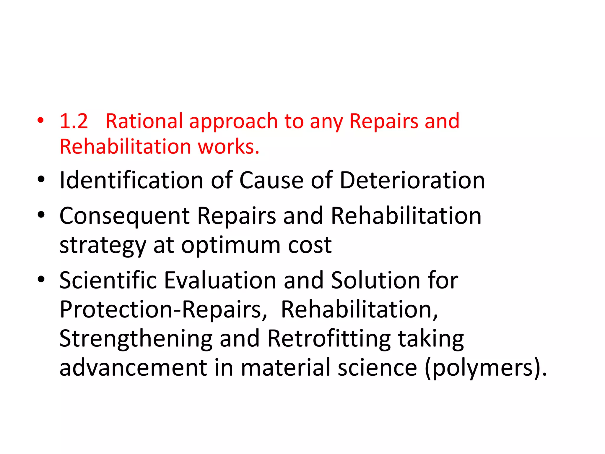Repairs and rehabilitation 2012 | PPTX