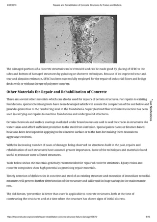 Repairs and rehabilitation of concrete structures for failure and ...