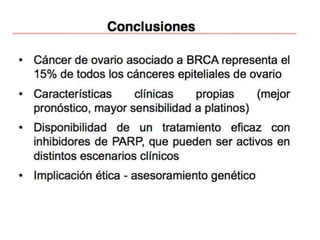 Cáncer de Ovario y Reparación ADN y BRCAness | PPT