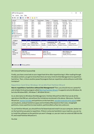 Repartition hard-drive-windows-10 | PDF