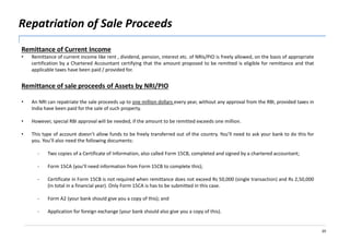 Repatriation of Funds by NRI | PPTX | Personal Taxes | Personal Finance