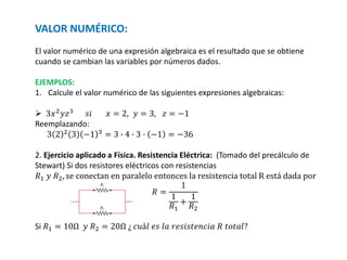 Expresiones algebraicas | PPTX