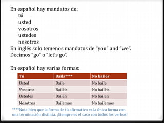 Repaso de los mandatos | PPTX
