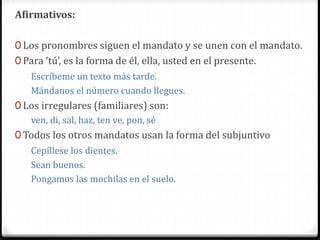 Repaso de los mandatos | PPTX