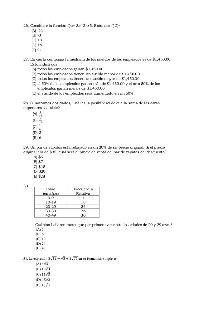 Repaso de matemática avanzada Grado 12