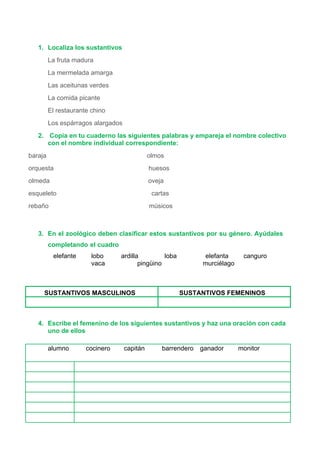 Repaso los sustantivos | PDF