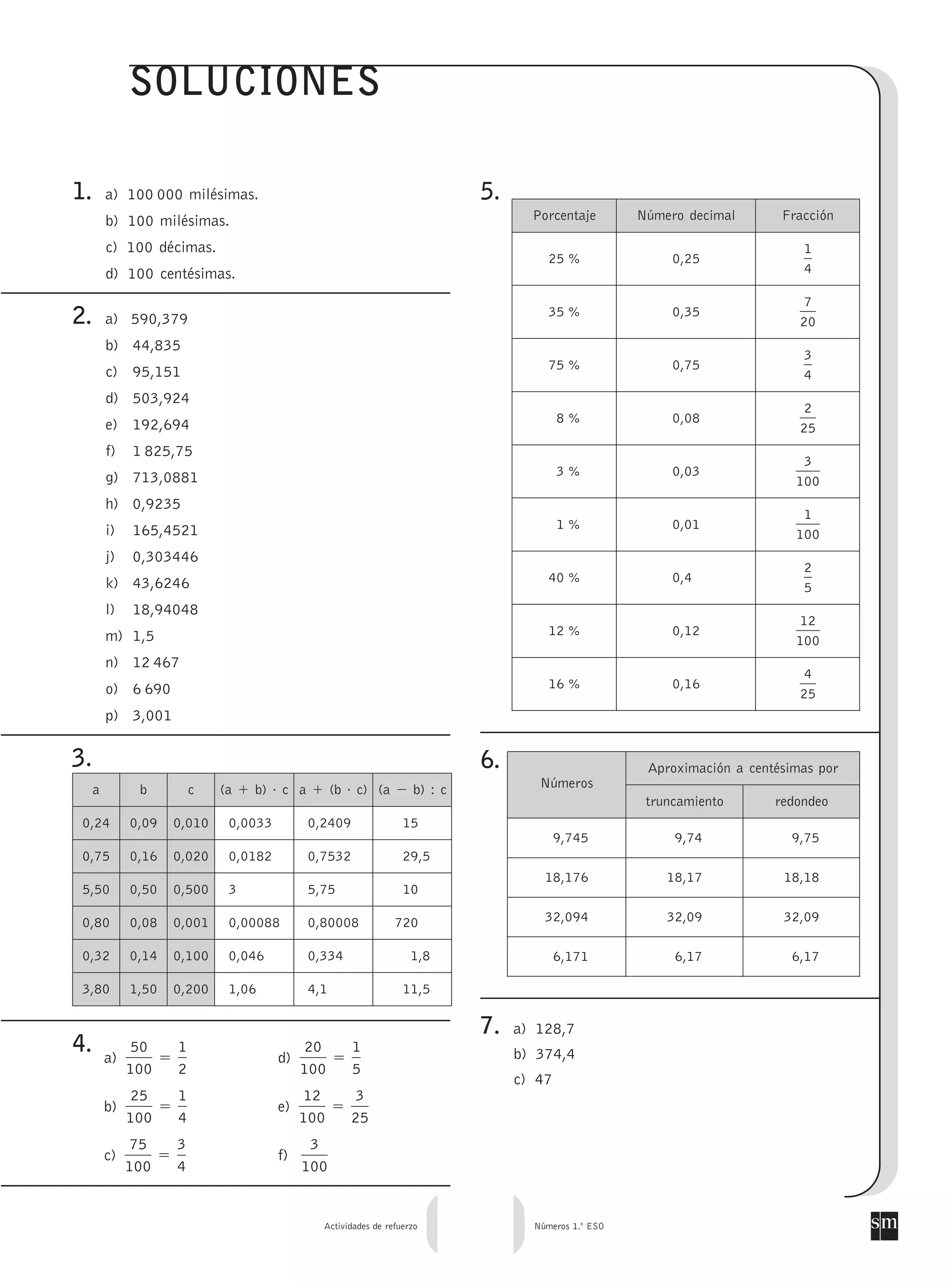Repaso mates 1º eso sm | PDF | Education