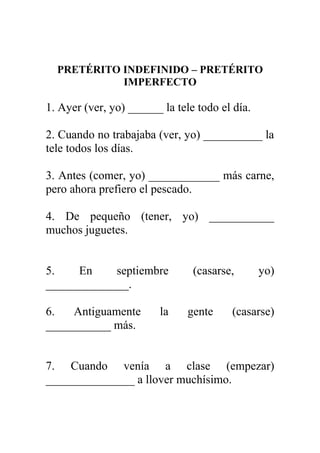 Repaso pretérito imperfecto | DOC
