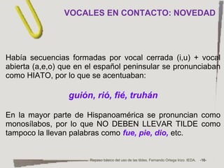 Repaso básico del uso de las tildes | PPT