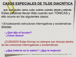 Repaso básico del uso de las tildes | PPT