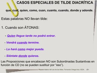 Repaso básico del uso de las tildes | PPT