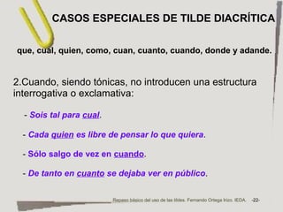 Repaso básico del uso de las tildes | PPT