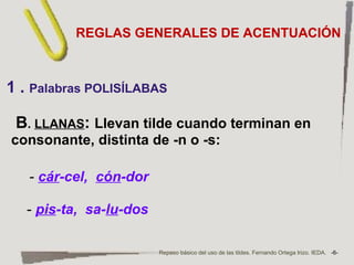 Repaso básico del uso de las tildes | PPT