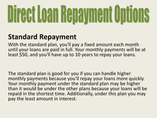 Student Loan Repayment Options | PPTX | Student Loans | Personal Debt