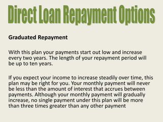 Student Loan Repayment Options | PPTX | Student Loans | Personal Debt