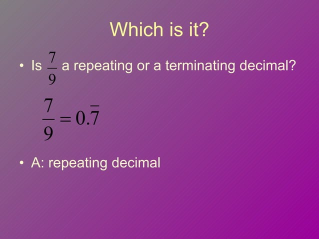 Repeat Terminate Number | PPT