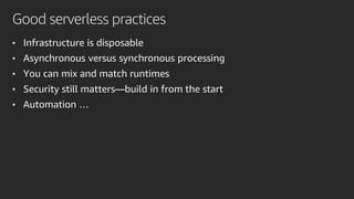 Thinking Serverless (SVS213 AWS re:Invent 2019) | PPT