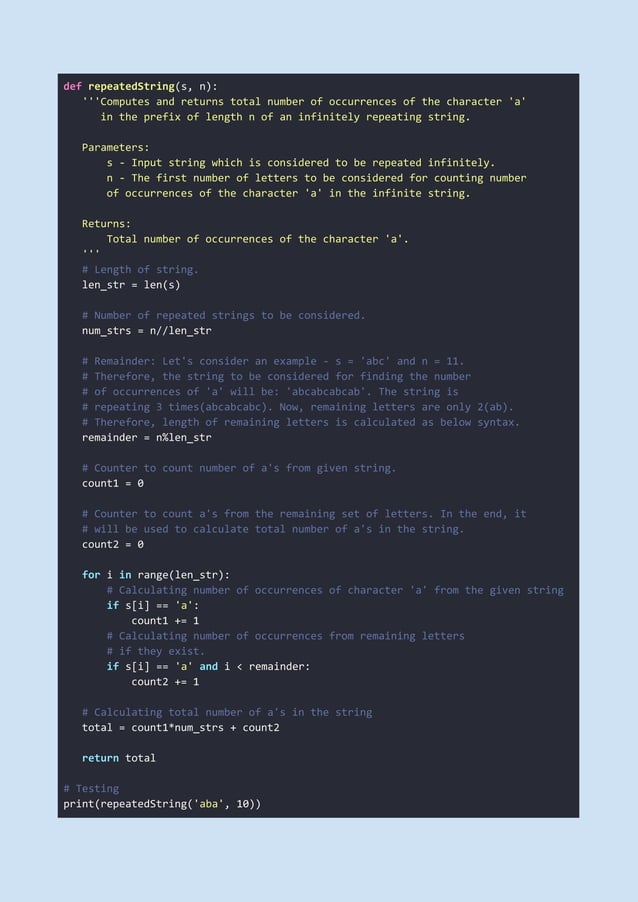 HackerRank Repeated String Problem | PDF HackerRank Repeated String Problem | PDF