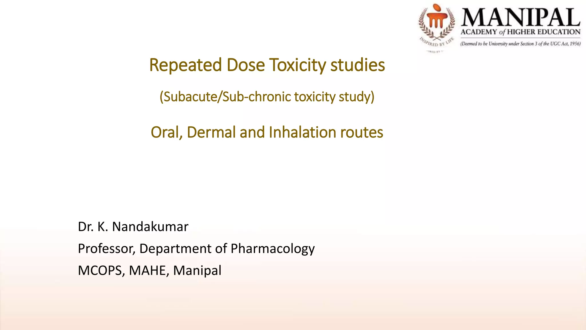 Repeated dose toxicity study | PPSX