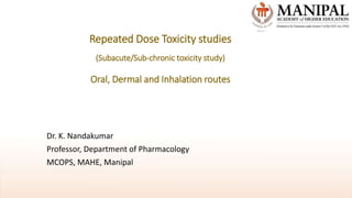 Repeated dose toxicity study | PPSX