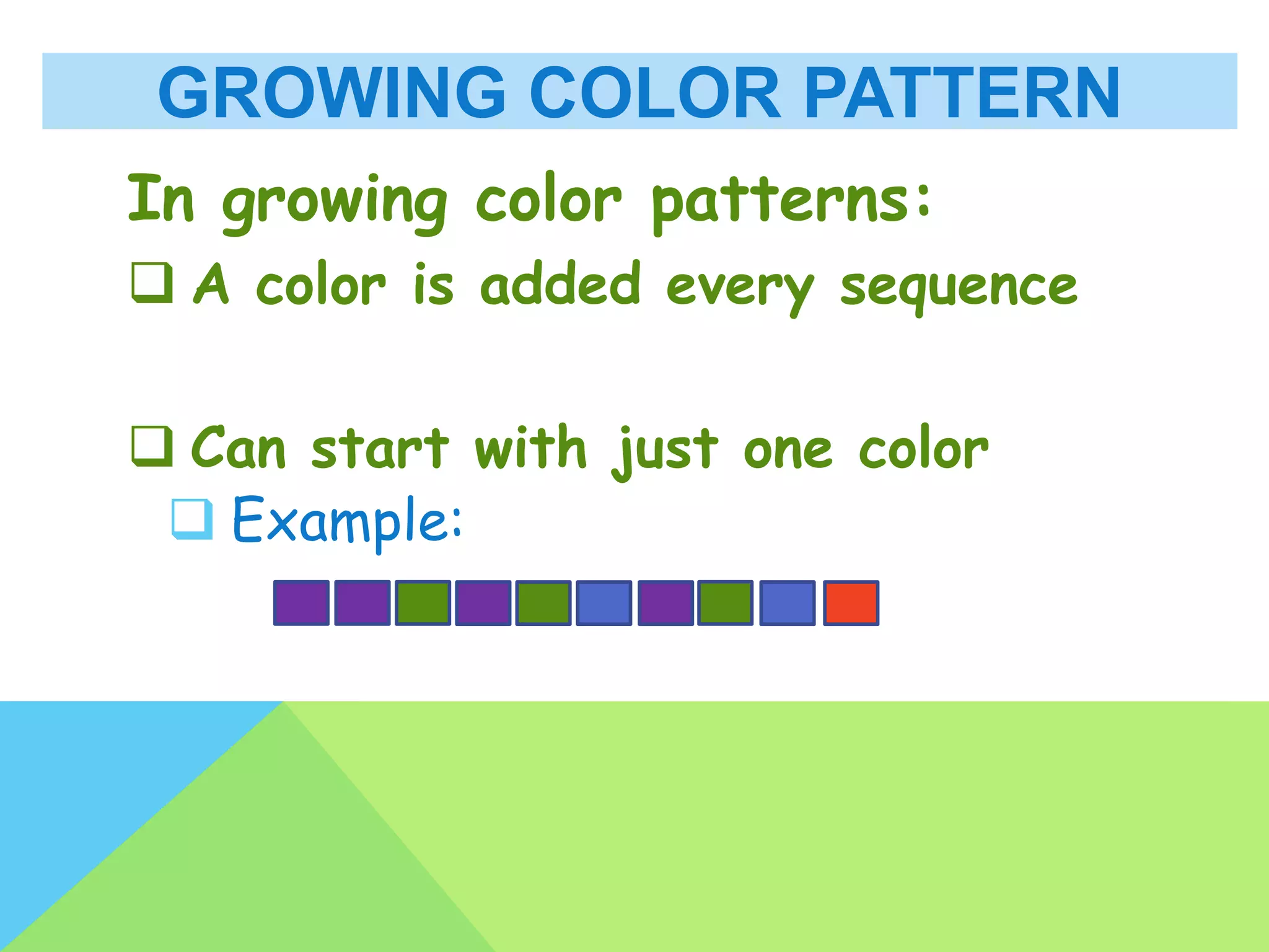 Repeating and growing patterns | PDF