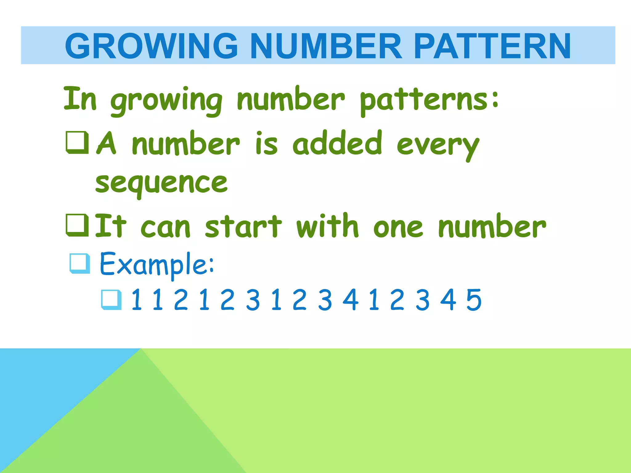 Repeating and growing patterns | PDF