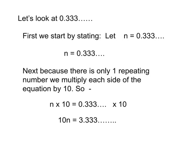 Repeating decimal to fraction 1 | PPTX