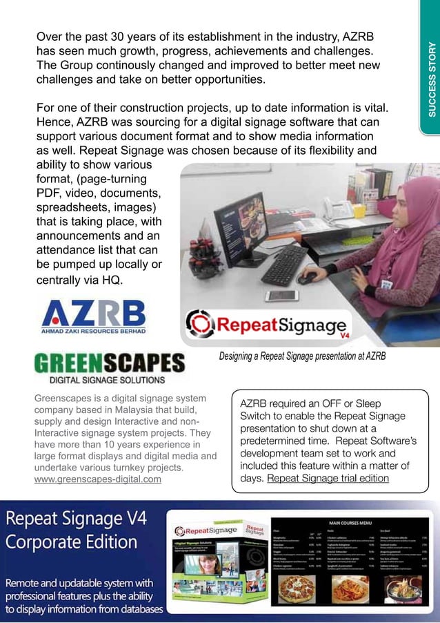 Repeat Signage helps communication at AZRB | PDF