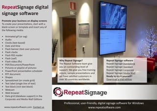 Repeat Signage digital signage software | PDF | Technology & Computing